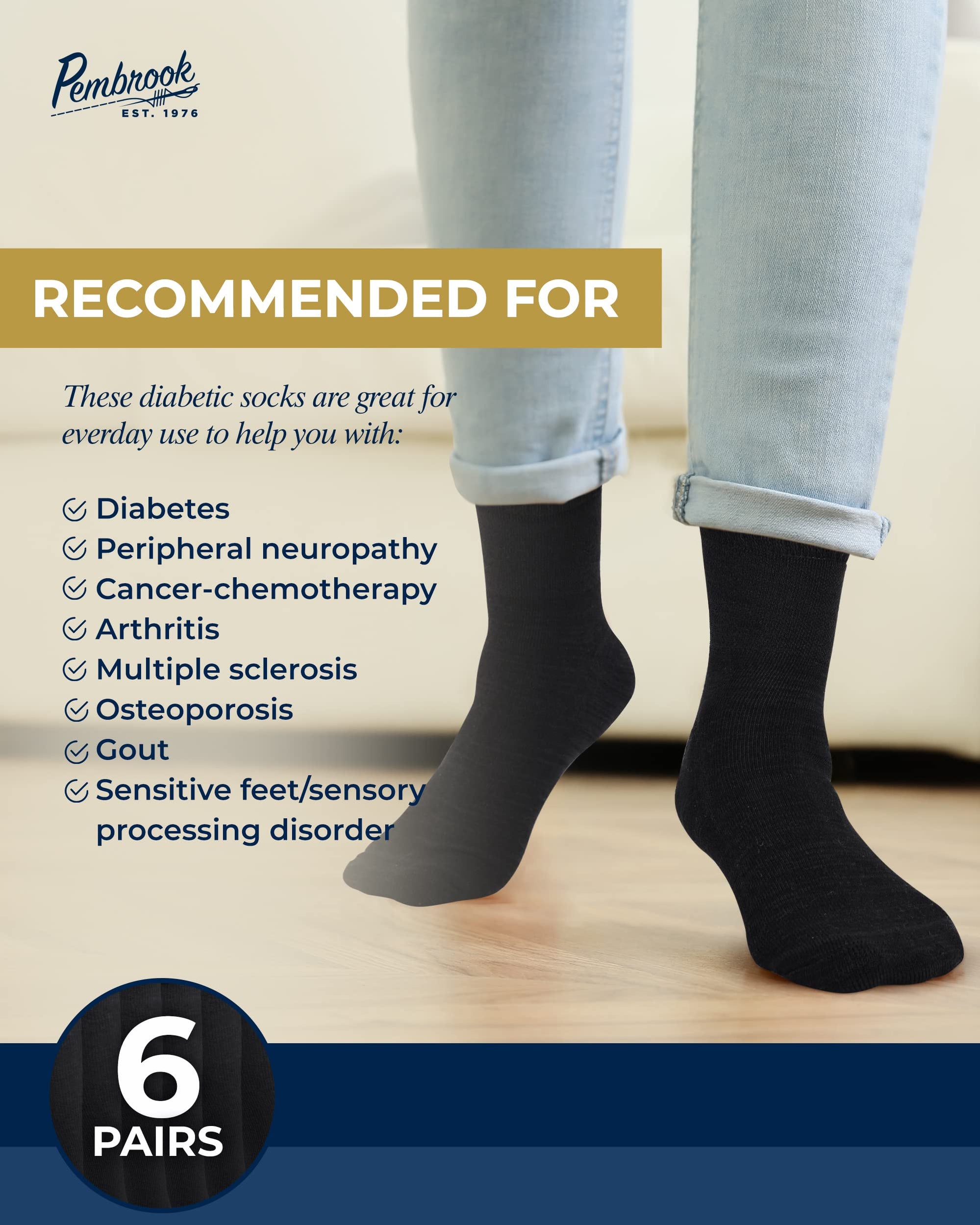 Bamboo Diabetic Socks for Men & Women - 6 Pairs Ankle Length Mens Diab ...